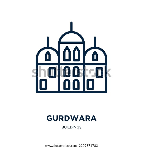 Gurdwara Icon Buildings Collection Thin Linear Stock Vector (Royalty ...