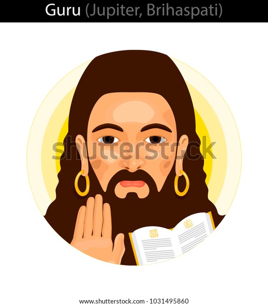 Guru Jupiter Brihaspati Vector Illustration Astrology Stock Vector ...