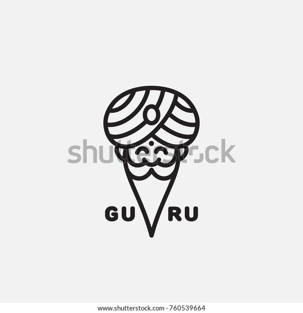 Guru Logo Template Design Outline Style Stock Vector (Royalty Free ...