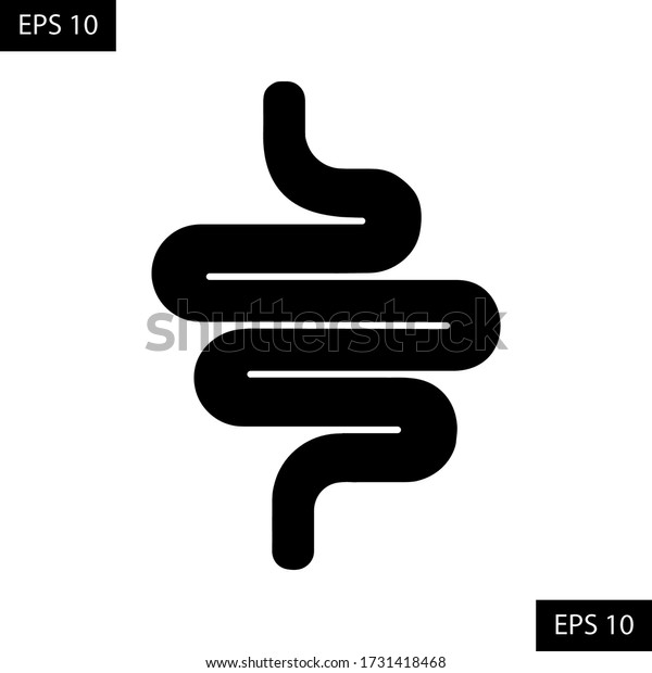 Gut constipation icon design,Intestines icon, symbol of digestion ...
