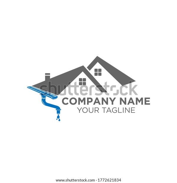 Gutter House Roof Logo Template Roof Stock Vector (Royalty Free ...