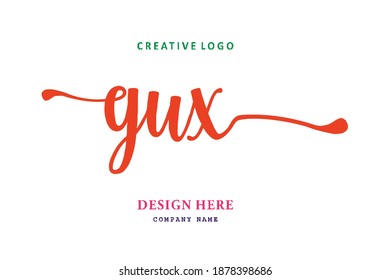 Gux Lettering Logo Simple Easy Understand Stock Vector (Royalty Free ...