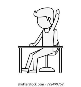 Guy On Desk Cartoon Stock Vector (Royalty Free) 792499759 | Shutterstock