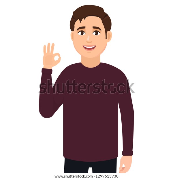 Guy Shows Gesture Cool Gesture Good Stock Vector (Royalty Free ...