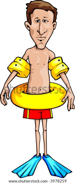 Guy Water Wings Stock Vector (Royalty Free) 3978259