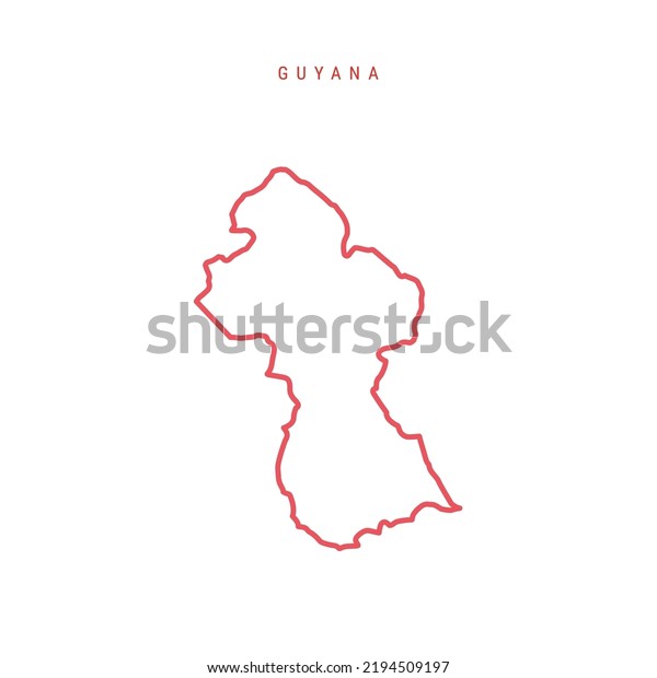 Guyana Editable Outline Map Guyanese Red: เวกเตอร์สต็อก (ปลอดค่า ...