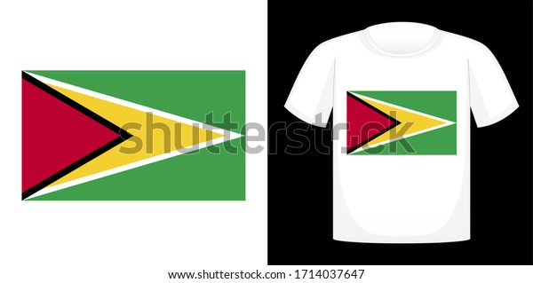 Guyana Flag Tshirt Design Print Vector Stock Vector (Royalty Free ...