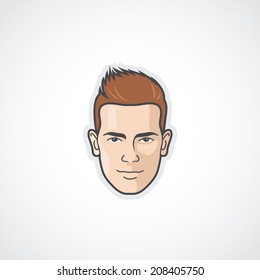 Guys Face Vector Illustration Stock Vector (Royalty Free) 208405750 ...