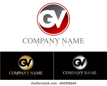 Gv Font Logos Stock Vector (Royalty Free) 604398644 | Shutterstock