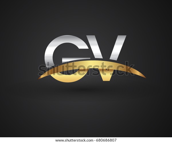 Gv Initial Logo Company Name Colored Stock Vector (Royalty Free) 680686807