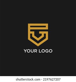 Gv Shield Gold Logo Vector Design Stock Vector (Royalty Free ...