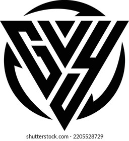 Gvy Letter Logo Triangle Style Design Stock Vector (Royalty Free ...