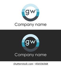 Gw Letter Circle Shape Icon Logo: vector de stock (libre de regalías ...