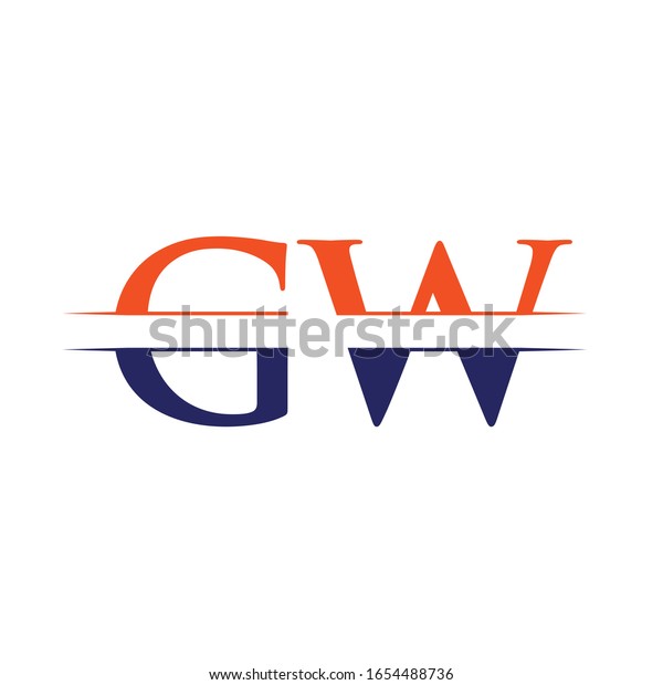 Gw Letter Type Logo Design Vector Stock Vector (Royalty Free ...