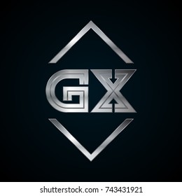 Gx Monogram Metal Logo Silver Logo Stock Vector (Royalty Free ...