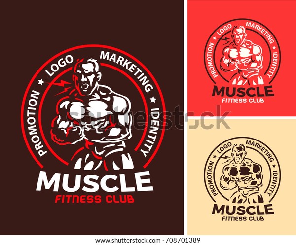 Gym Body Building Logo Identity Stock Vector (Royalty Free) 708701389 ...