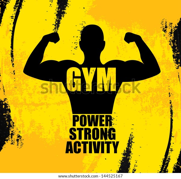 Gym Design Over Yellow Background Vector 库存矢量图（免版税）144525167 | Shutterstock