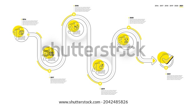 Gym Infographic Timeline 5 Steps Journey Stock Vector (Royalty Free ...