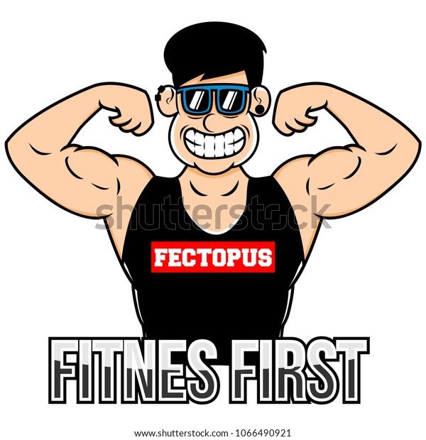 Gym Mascot Logo Vector Illustration Stock Vector (Royalty Free) 1066490921