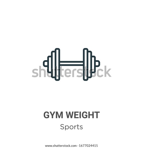 Gym Weight Outline Vector Icon Thin Stock Vector (Royalty Free ...
