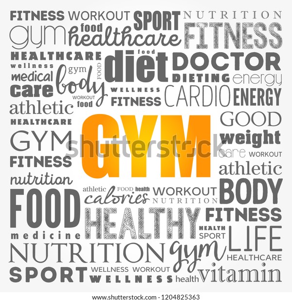 Gym Word Cloud Collage Background Health Stock Vector (Royalty Free ...