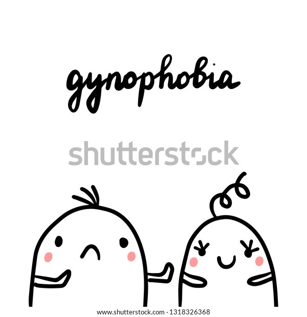 Gynophobia Hand Drawn Illustration Cute Marshmallow Stock Vector ...