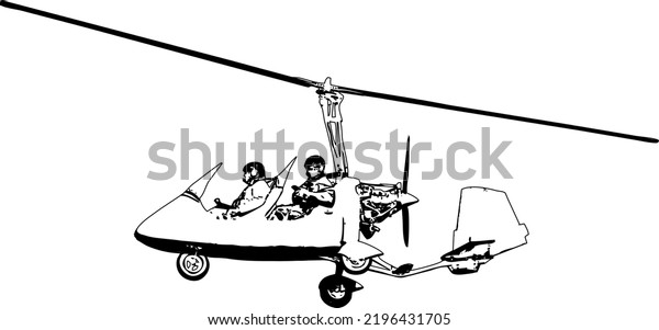 Gyro Helicopter Pilot Flight Stock Vector (Royalty Free) 2196431705 ...