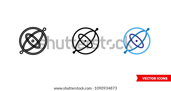 Gyroscope Icon 3 Types Color Black Stok Vektör (Telifsiz) 1090934873