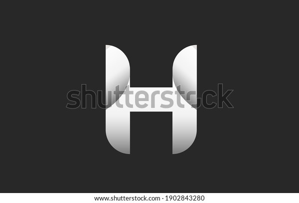 H Black White Gradient Alphabet Letter Stock Vector (Royalty Free ...