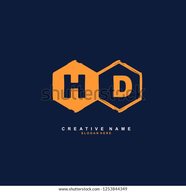 H D Hd Initial Logo Template Stock Vector (Royalty Free) 1253844349 ...