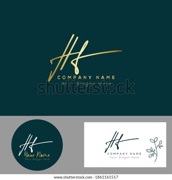 H F Hf Initial Letter Handwriting Stock Vector (Royalty Free ...
