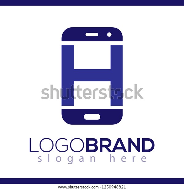H Initial Letter Smart Phone Logo Stock Vector (Royalty Free ...