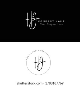 H J Hj Initial Letter Handwriting Stock Vector (Royalty Free ...