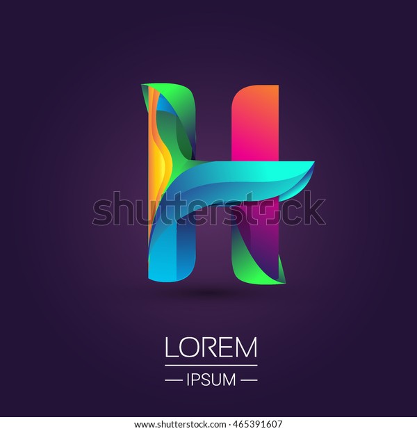 H Letter Colorful Logo Vector Design Stock Vector (Royalty Free ...