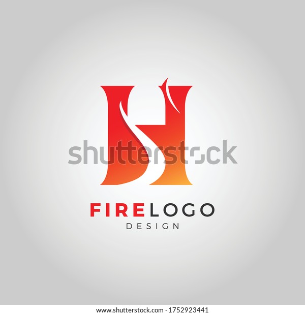 H Letter Fire Logo Template Stock Vector (Royalty Free) 1752923441 ...