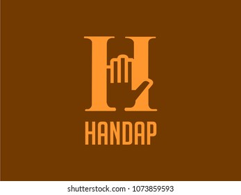 H Letter Hand Shape Stock Vector (Royalty Free) 1073859593