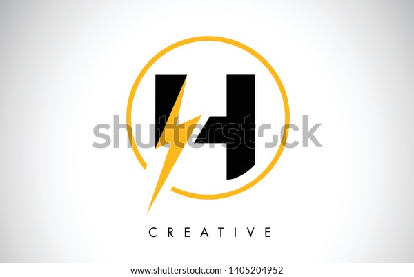 H Letter Logo Design Lighting Thunder Stock Vector (Royalty Free ...