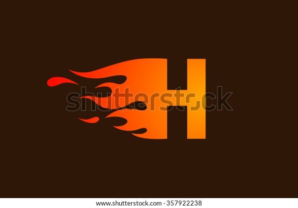 H Letter Logo Fire Flames Logo Stock Vector (Royalty Free) 357922238