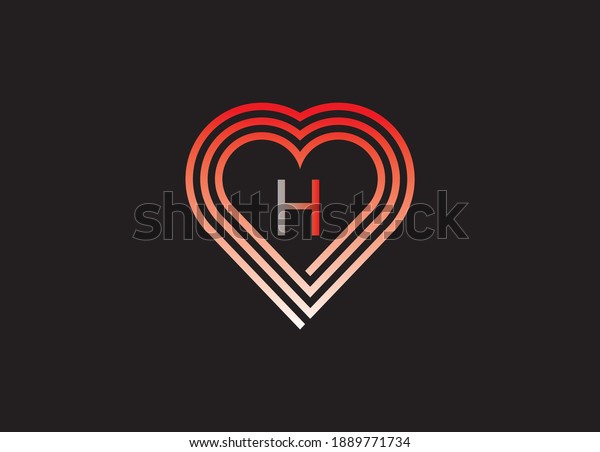 H Letter Love Logo Vector Design Stock Vector (Royalty Free) 1889771734 ...