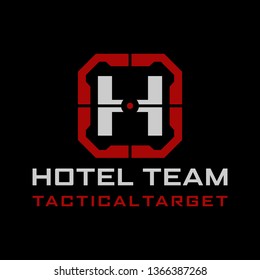 F Letter Tactical Target Logo Design Stock Vector (Royalty Free) 1366387274