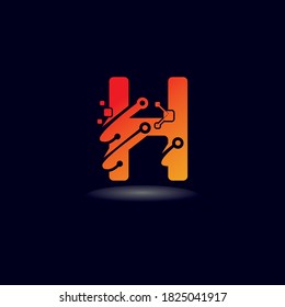 H Letter Technology Logo Design Creative Stock Vector (Royalty Free ...