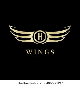 H Letter Wings Logo Vector Template: vector de stock (libre de regalías ...