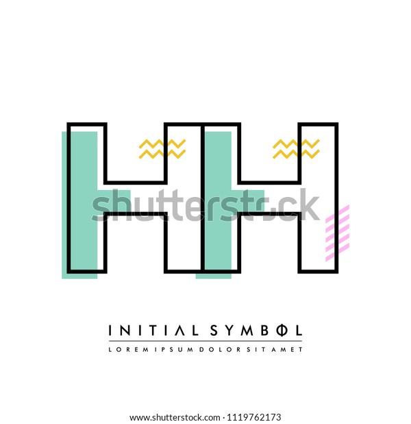H H Memphis Letter Style Initial Stock Vector (Royalty Free) 1119762173 ...