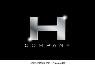 H Metal Metallic Silver Logo On Stock Vector (Royalty Free) 706676704 ...