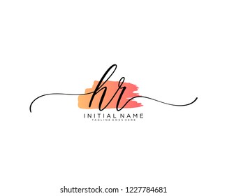 H R Initial Handwriting Logo Vector Stock Vector (Royalty Free ...
