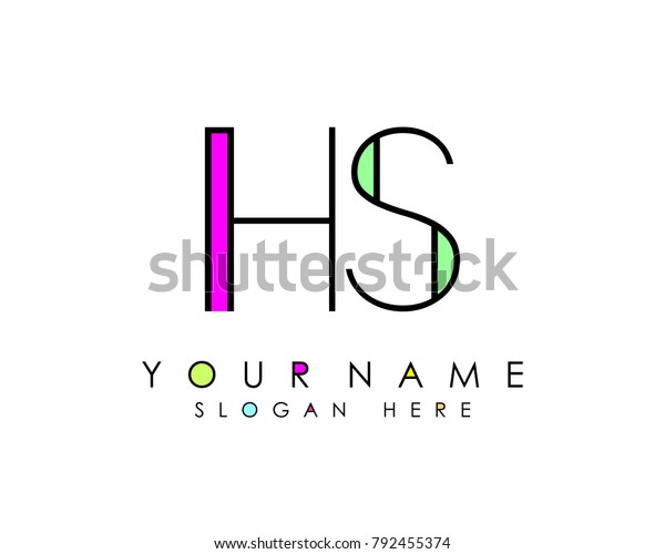 H S Initial Minimalist Logo Template Stock Vector (Royalty Free ...