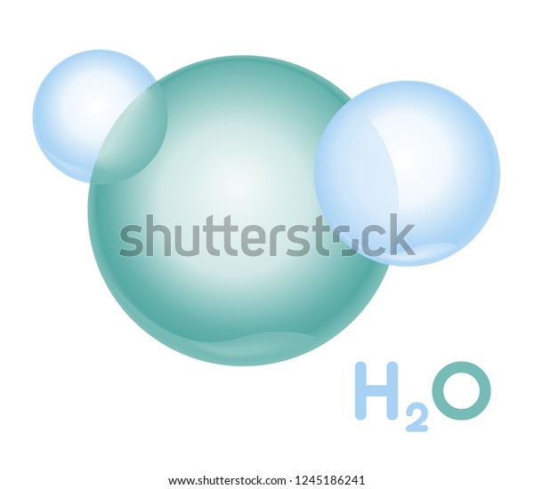 H2o Schematic Model Water Molecule Vector Stock Vector (Royalty Free ...