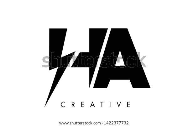 Ha Letter Logo Design Lighting Thunder Stock Vector (Royalty Free ...