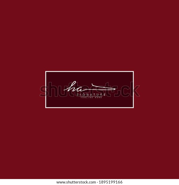 Ha Signature Logo Handwritten Vector Logo Stock Vector (Royalty Free ...