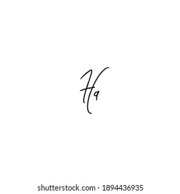 Ha White Background Handwritten Logo Stock Vector (Royalty Free) 1894436935